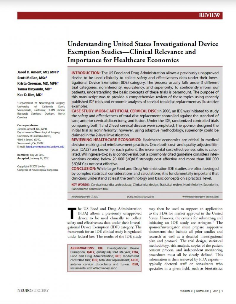 International Spine Publications | Dr. Amir Vokshoor - Dr. Jared Ament ...